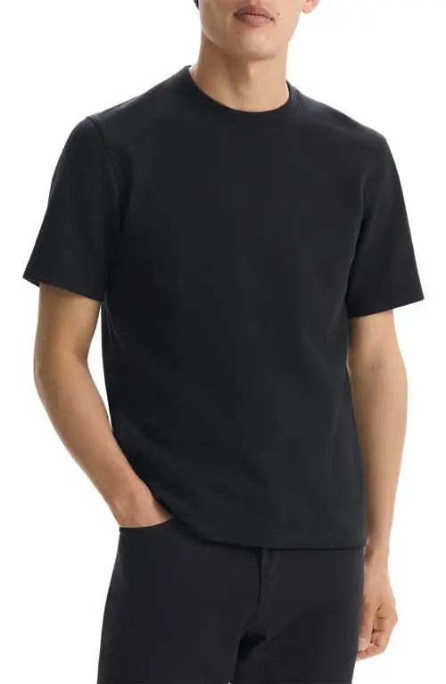 Theory Delroy Double Piqué Crewneck T-shirt - Black