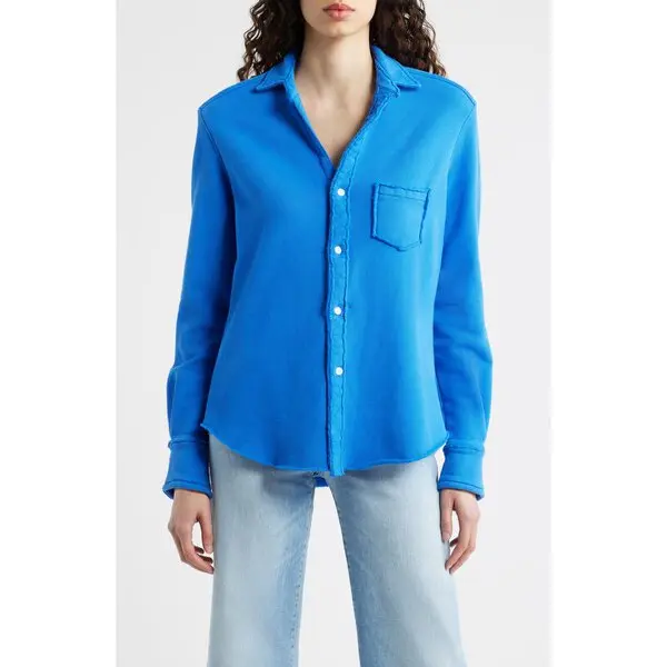 Frank & Eileen Eileen Relaxed Terry Button-up Shirt - Lapis Blue
