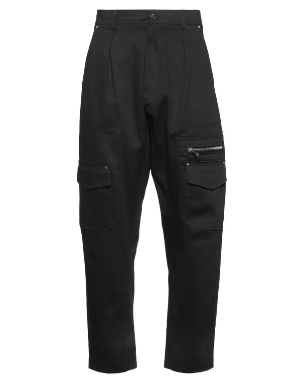 LES HOMMES Cotton-blend Cargo Pants - Black