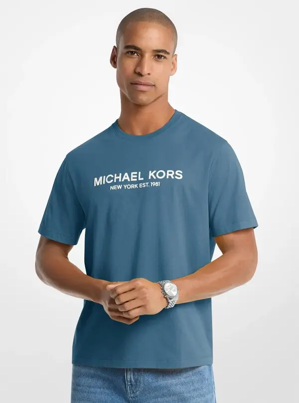 Michael Kors Logo Cotton T-shirt - Blue