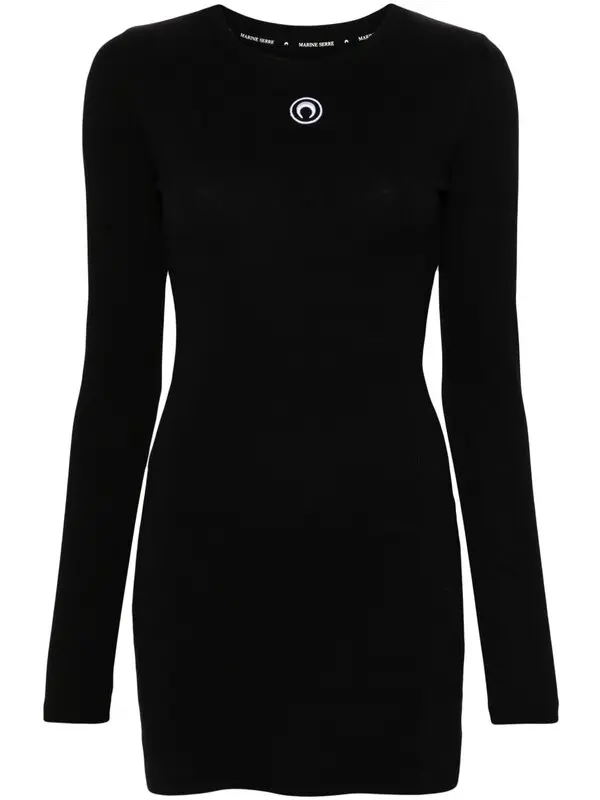 MARINE SERRE Crescent Moon Mini Dress - Black