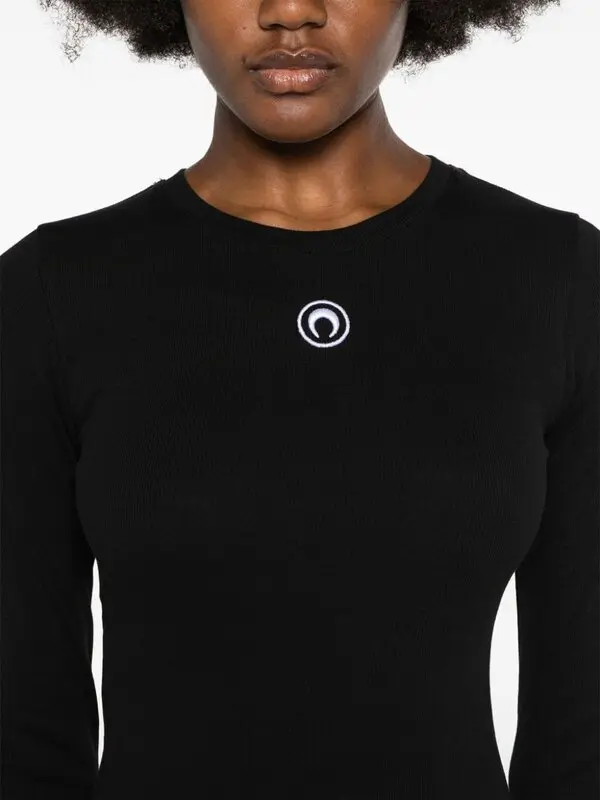 MARINE SERRE Crescent Moon Mini Dress - Black