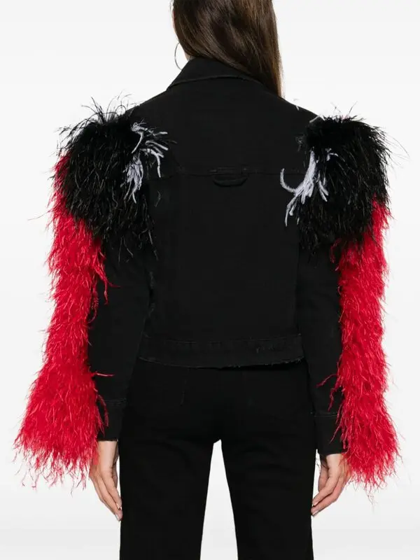 LOULOU Feather-detail Denim Jacket