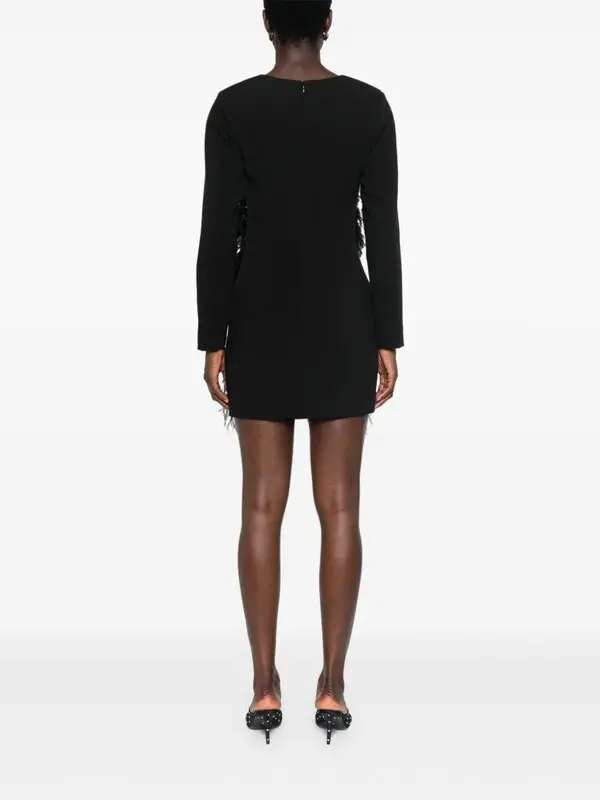 LOULOU Feather-trim Mini Dress