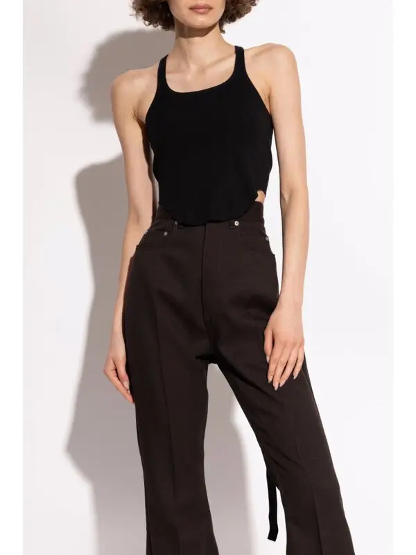 Rick Owens Asymmetric Cropped Top - Black