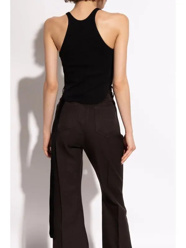 Rick Owens Asymmetric Cropped Top - Black