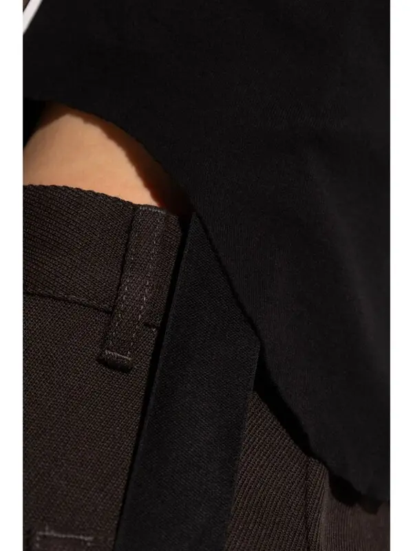 Rick Owens Asymmetric Cropped Top - Black