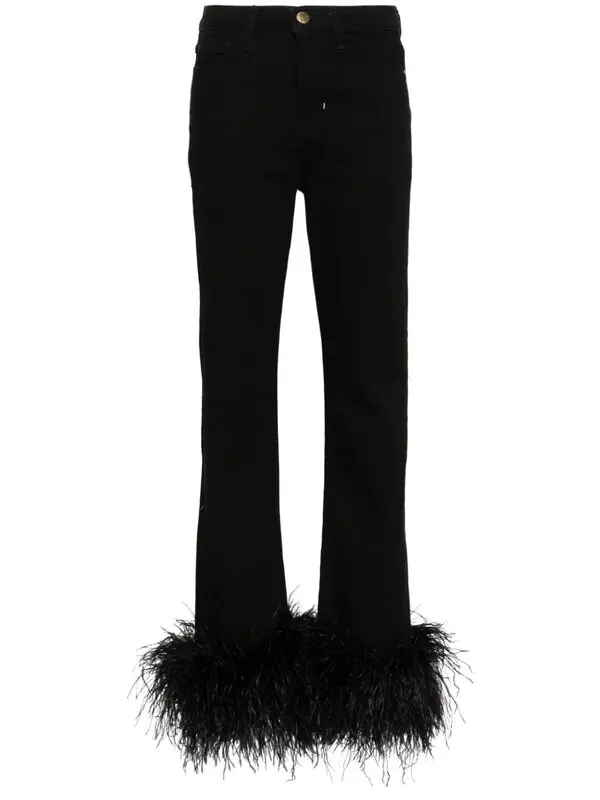 LOULOU Feather-trim Jeans