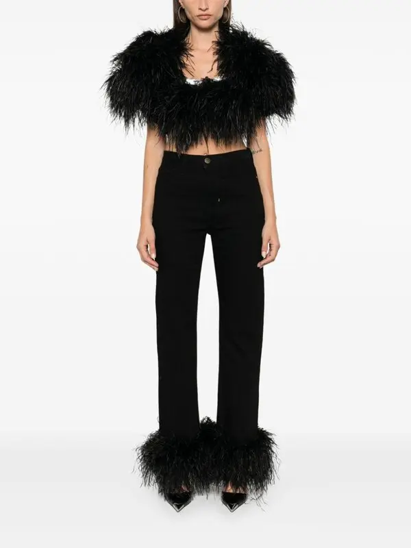 LOULOU Feather-trim Jeans