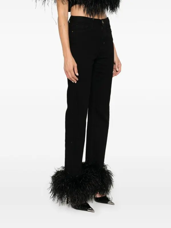 LOULOU Feather-trim Jeans