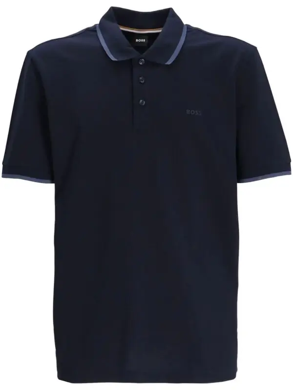 BOSS Logo-print Polo Shirt - Blue