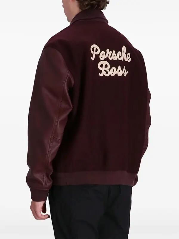 Boss X Porsche Logo-Appliqué Bomber Jacket In Red - 25% Off
