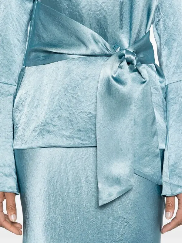 Nanushka Ilon Belted Blouse - Blue
