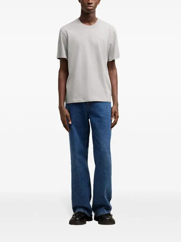 AMI Paris Embroidered Logo T-shirt - Grey