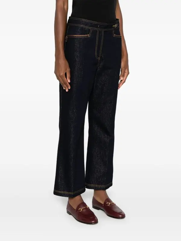 Etro Pegaso Button Cropped Jeans