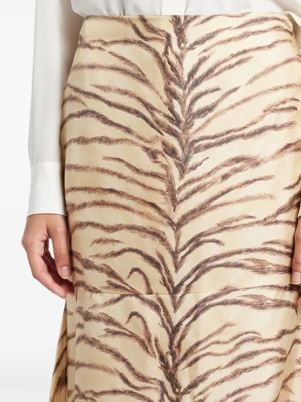 Stella McCartney Tiger-print Midi Skirt