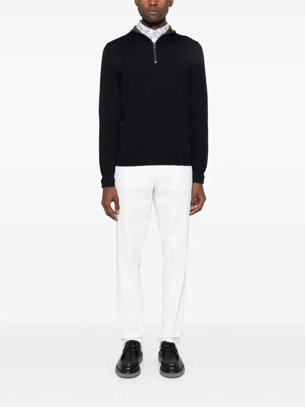 Paul Smith Merino-wool Half-zip Sweater - Blue