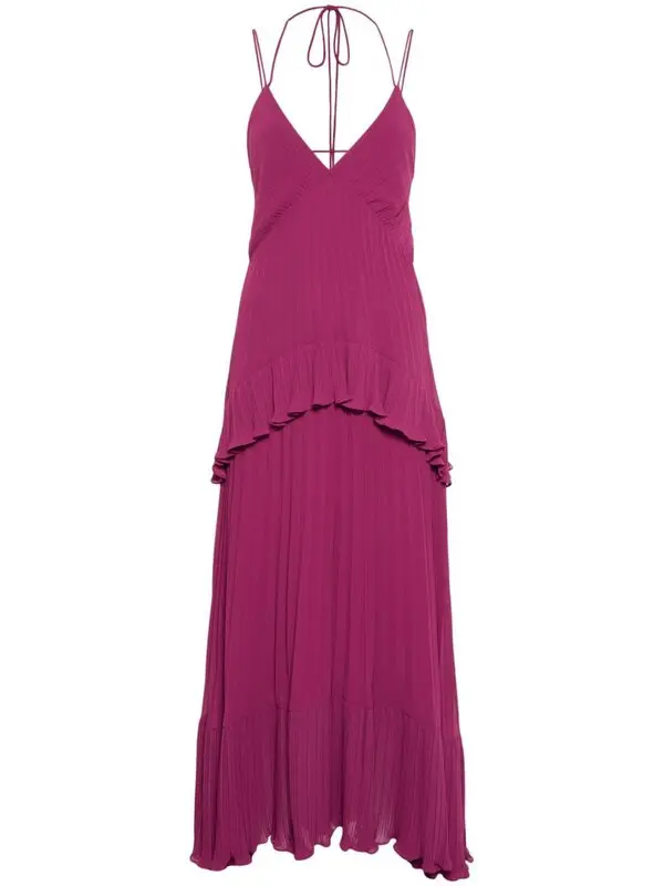 TWINSET Pleated Georgette Maxi Dress