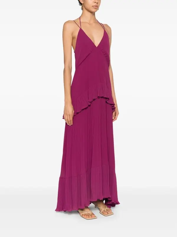 TWINSET Pleated Georgette Maxi Dress