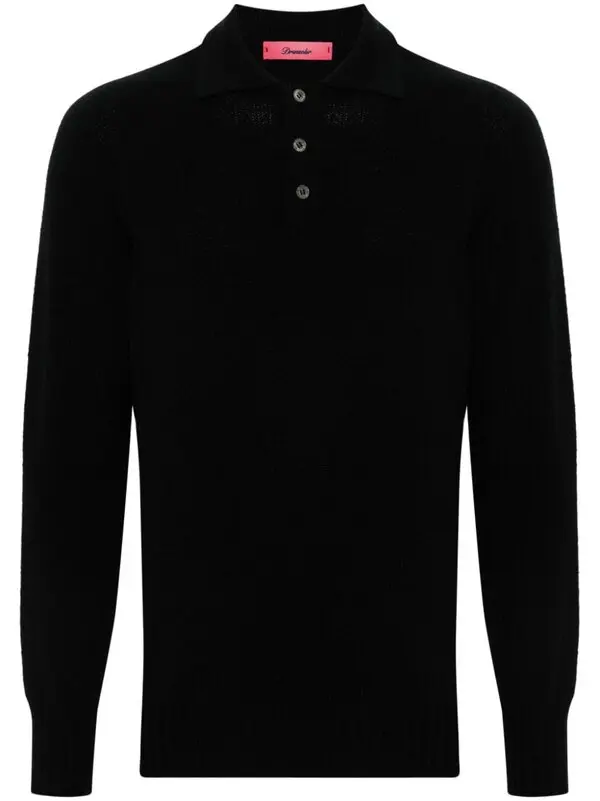 DRUMOHR Virgin Wool Polo Shirt - Black