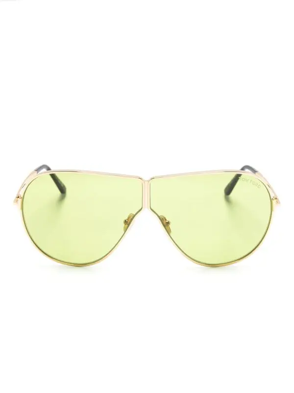 TOM FORD Keating Shield-frame Sunglasses - Gold