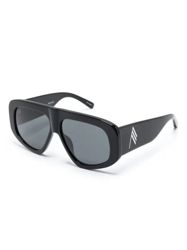 Attico X Linda Farrow Geometric-frame Sunglasses - Black