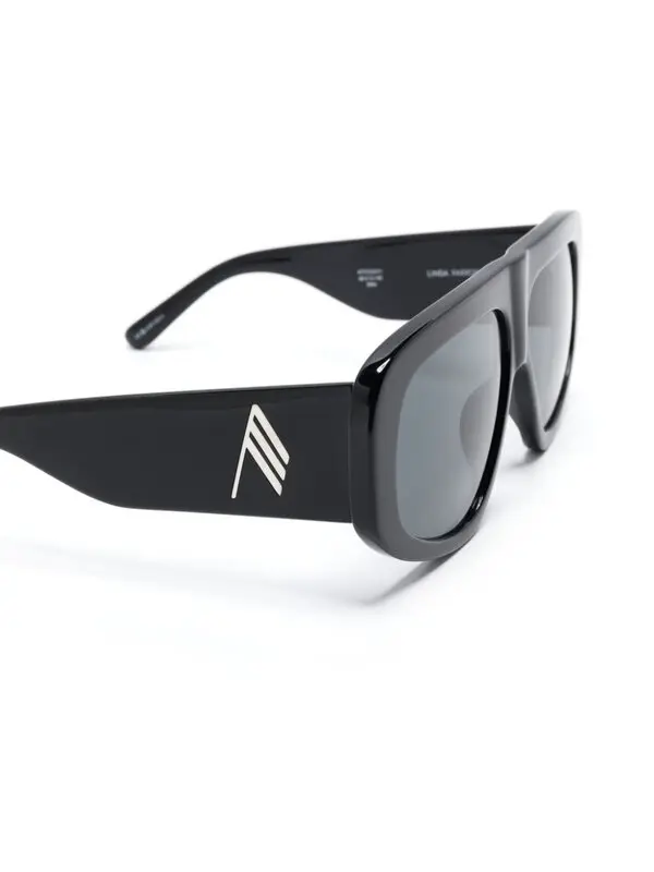 Attico X Linda Farrow Geometric-frame Sunglasses - Black