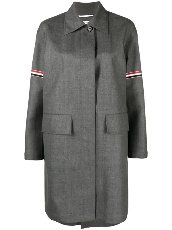 Thom Browne Rwb-stripe Twill Coat