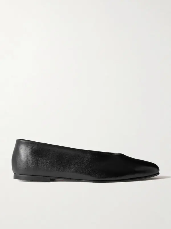 Tove Darcy Leather Ballerina Flats - Black