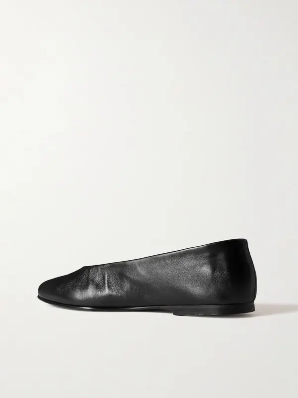 Tove Darcy Leather Ballerina Flats - Black