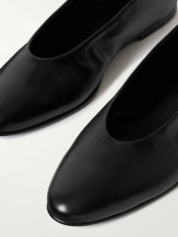 Tove Darcy Leather Ballerina Flats - Black