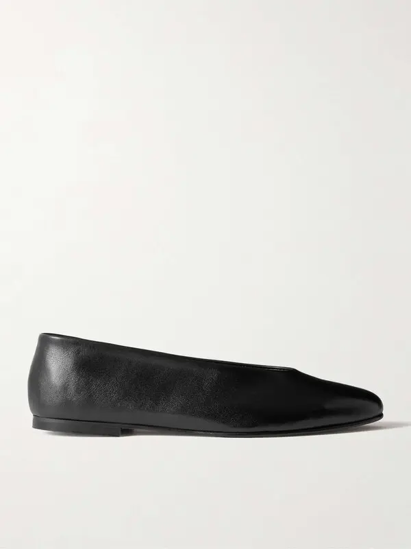 Tove Darcy Leather Ballerina Flats - Black