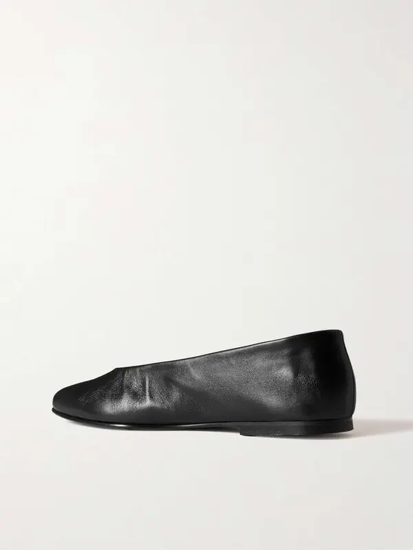 Tove Darcy Leather Ballerina Flats - Black
