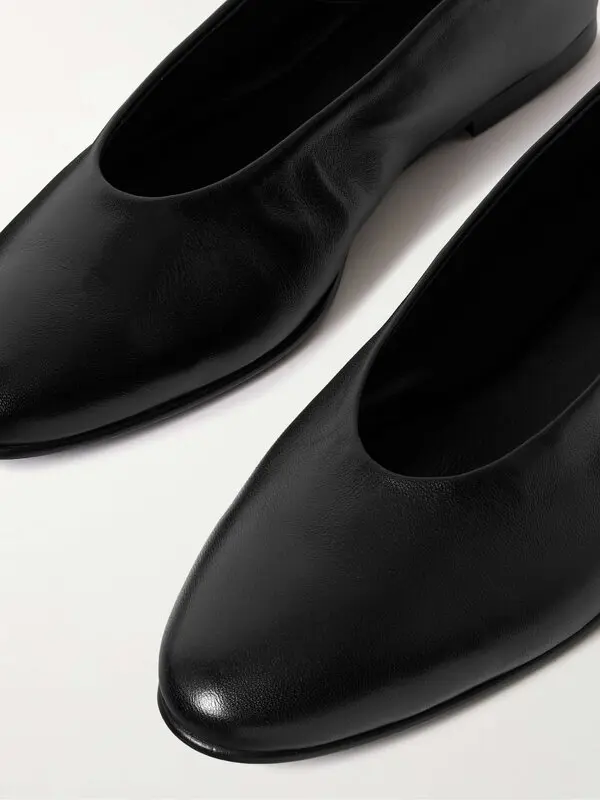Tove Darcy Leather Ballerina Flats - Black