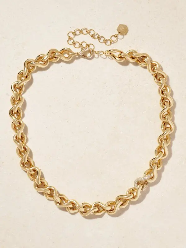 Shay Infinity Link 18-karat Diamond Necklace - Gold