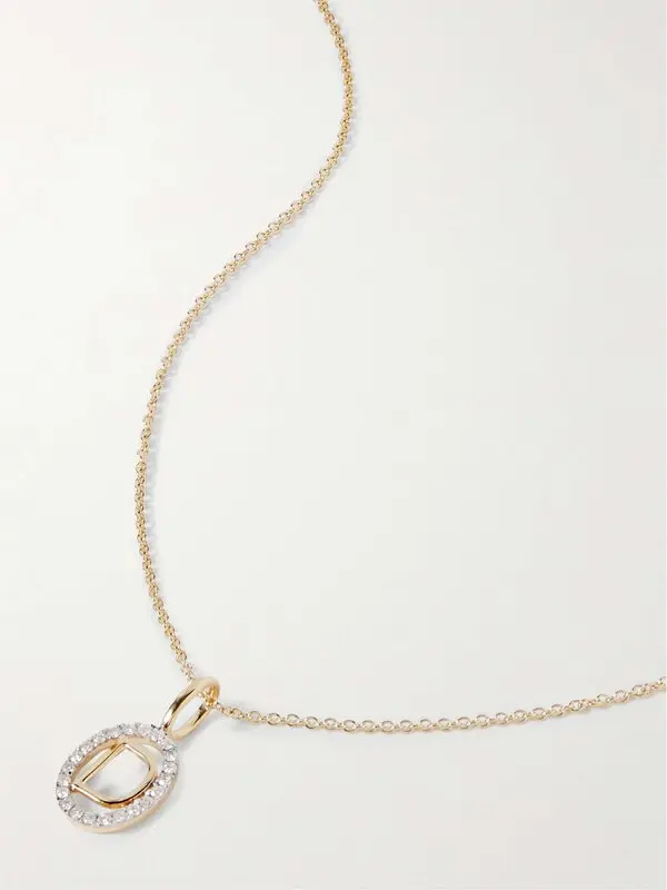 STONE AND STRAND Initial Diamond Necklace