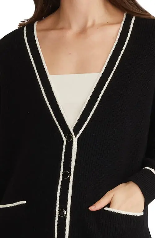 525 Emma Tipped Cotton Cardigan