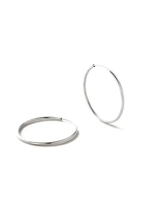 ANA LUISA Slim Hoop Earrings - White Gold