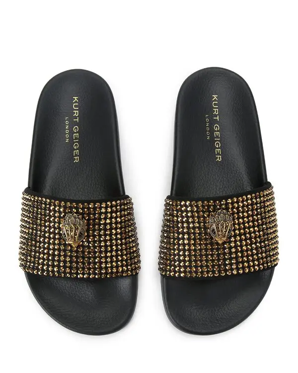 Kurt Geiger Meena Eagle Slide Sandals - Open Yellow
