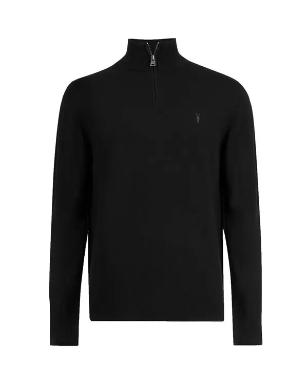 ALLSAINTS Kilburn Wool & Nylon Quarter Zip Sweater - Black