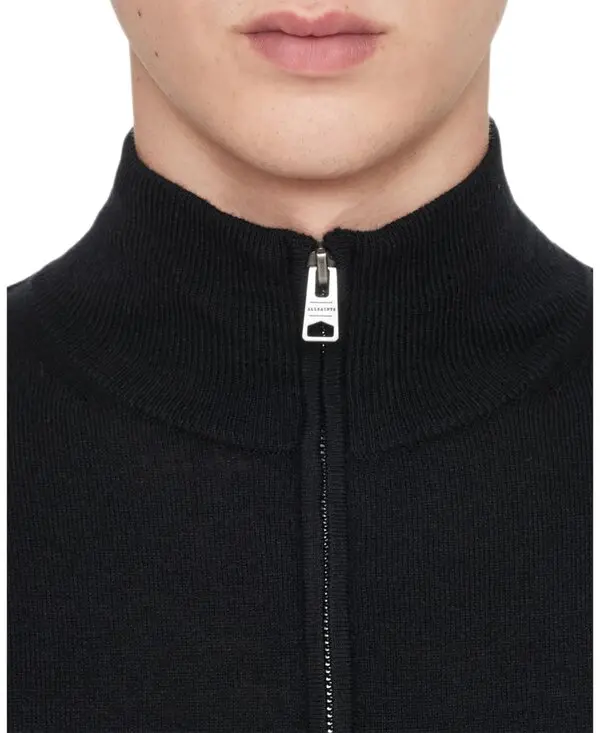 ALLSAINTS Kilburn Wool & Nylon Quarter Zip Sweater - Black