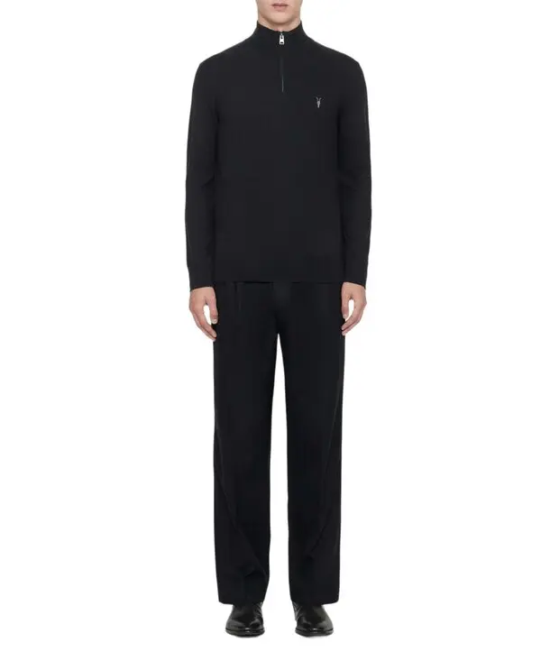 ALLSAINTS Kilburn Wool & Nylon Quarter Zip Sweater - Black