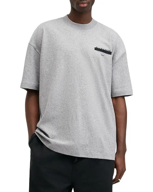 ALLSAINTS Redact Graphic Logo Tee - Grey Marl