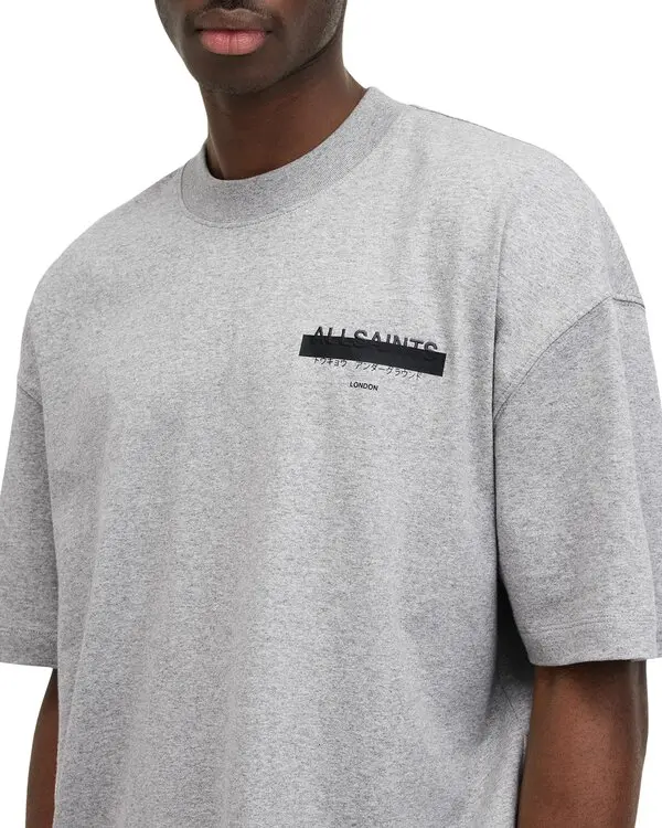 ALLSAINTS Redact Graphic Logo Tee - Grey Marl