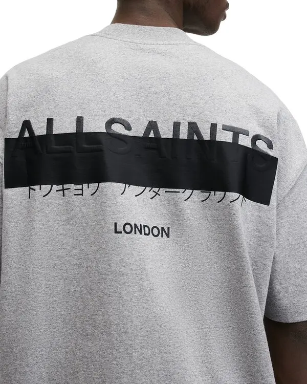 ALLSAINTS Redact Graphic Logo Tee - Grey Marl