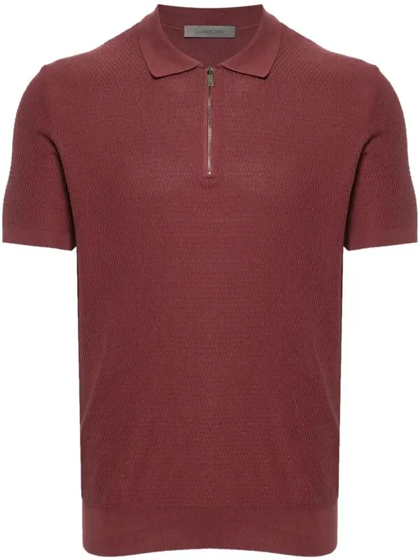 Corneliani Patterned-jacquard Polo Shirt