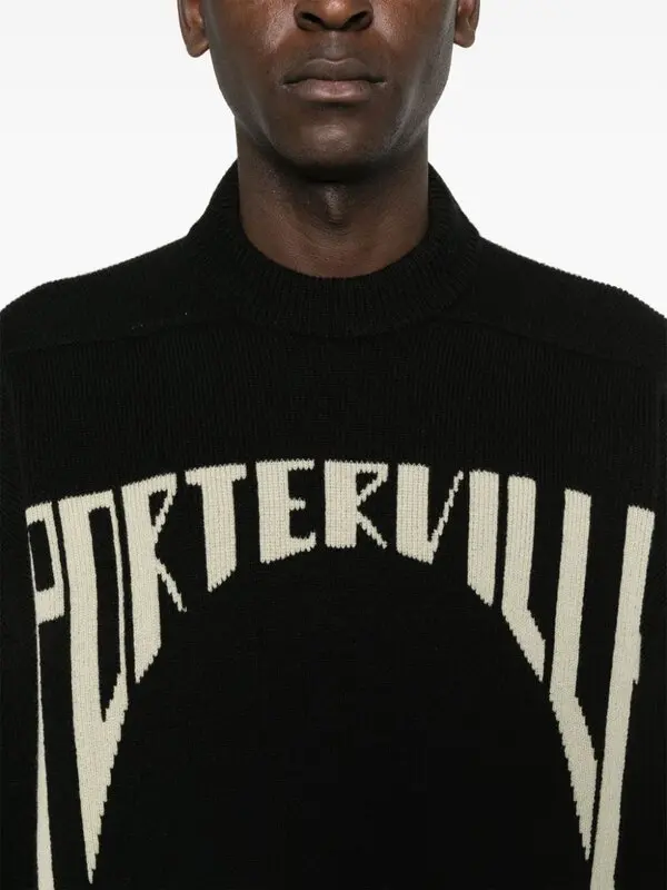 Rick Owens Intarsia-knit Sweater - Black