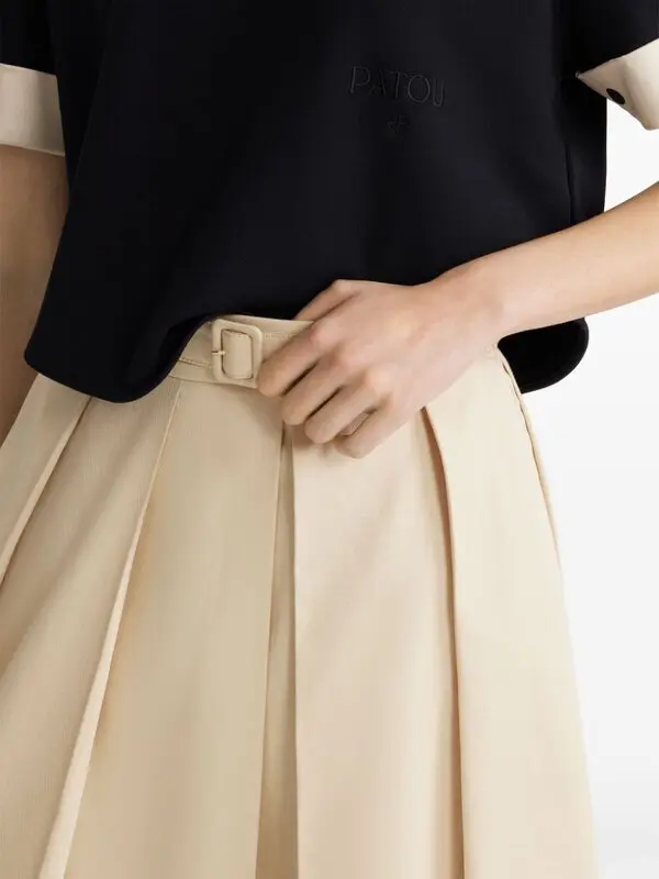 PATOU Pleated Midi Skirt - Neutrals