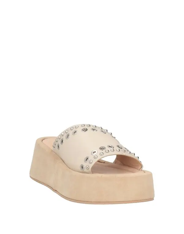 JANET & JANET Leather Wedge Sandals
