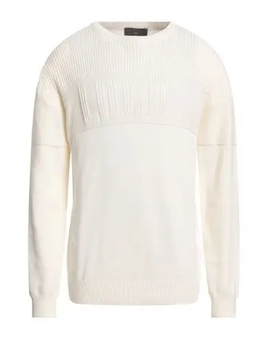 LIU •JO MAN Cotton Knit Crewneck Sweater - White